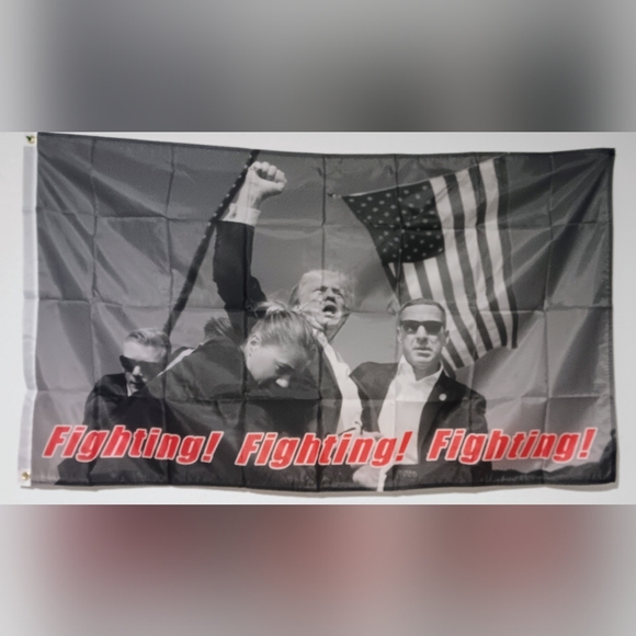 Other | 3x5 Trump 224 Fight Fight Fight Black Flag Banner W Grommets ...